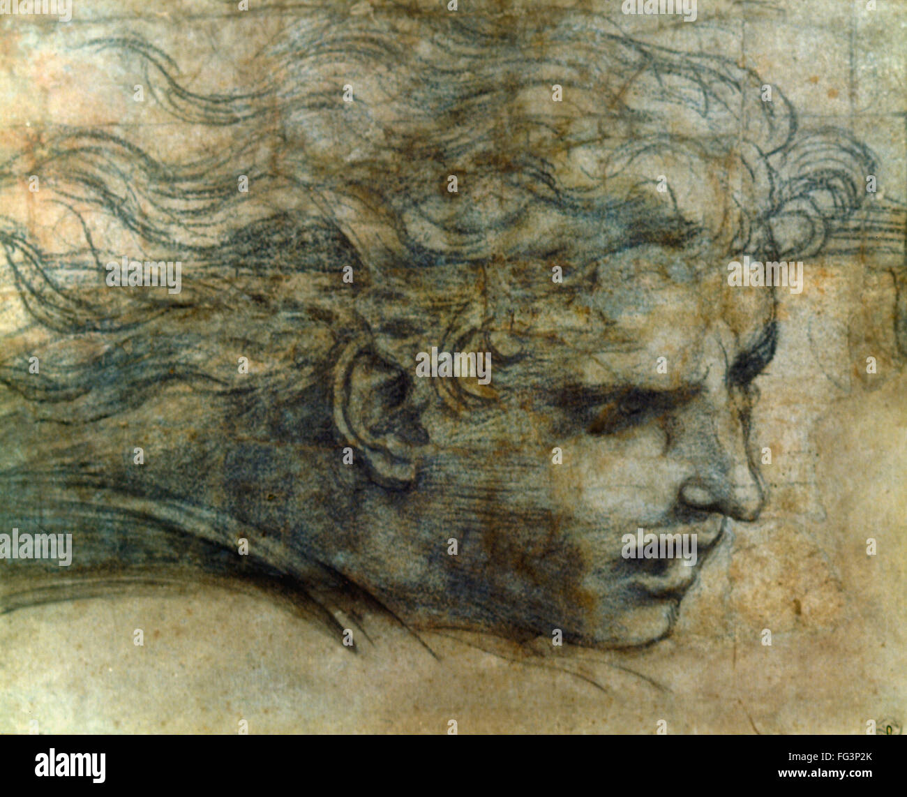 RAPHAEL: ANGEL, c1511. /nStudy for an angel from the fresco painting ...