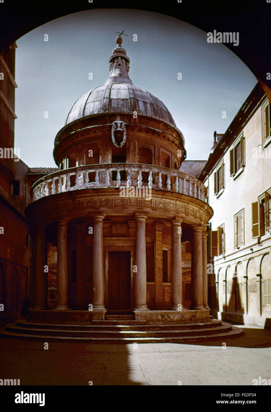 BRAMANTE: TEMPIETTO. /nThe Tempietto at San Pietro in Rome, designed by ...