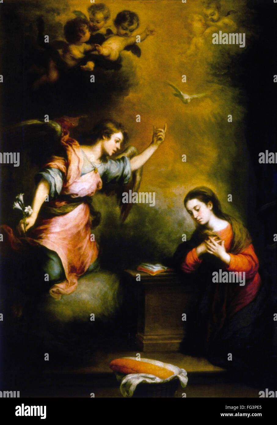 MURILLO: ANNUNCIATION. /n'The Annunciation.' Oil on canvas, BartolomΘ ...
