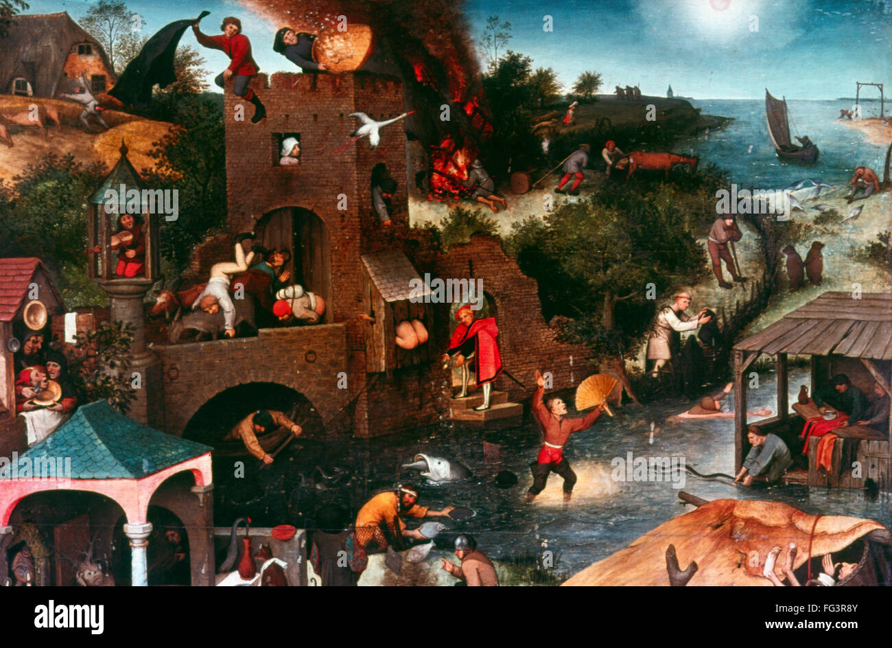 BRUEGEL: PROVERBS, 1559. /nDetail from the painting, 'The Netherlandish ...