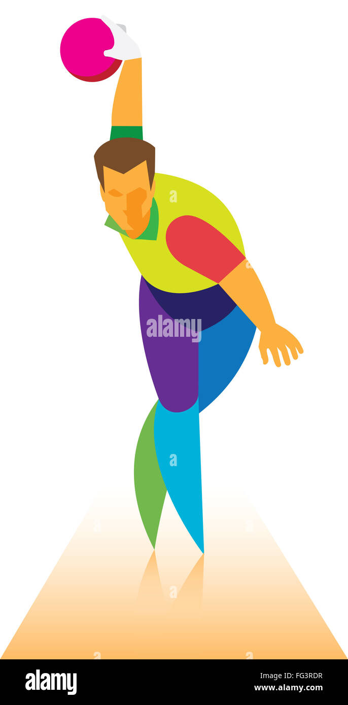 Professional player bowling prepares to throw the ball Stock Photo - Alamy
