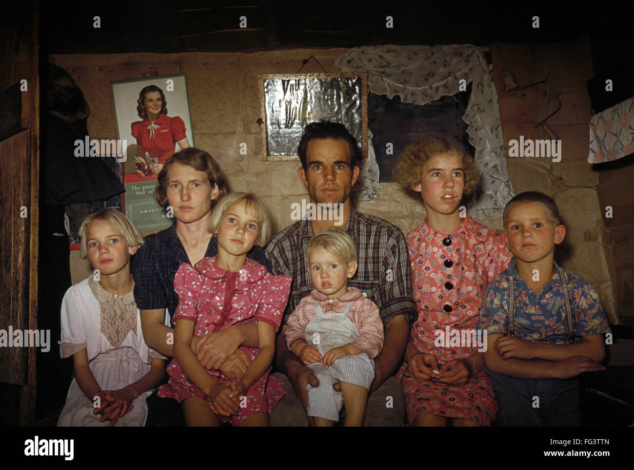 HOMESTEADER FAMILY, 1940. /nHomesteader Jack Whinery and his family ...