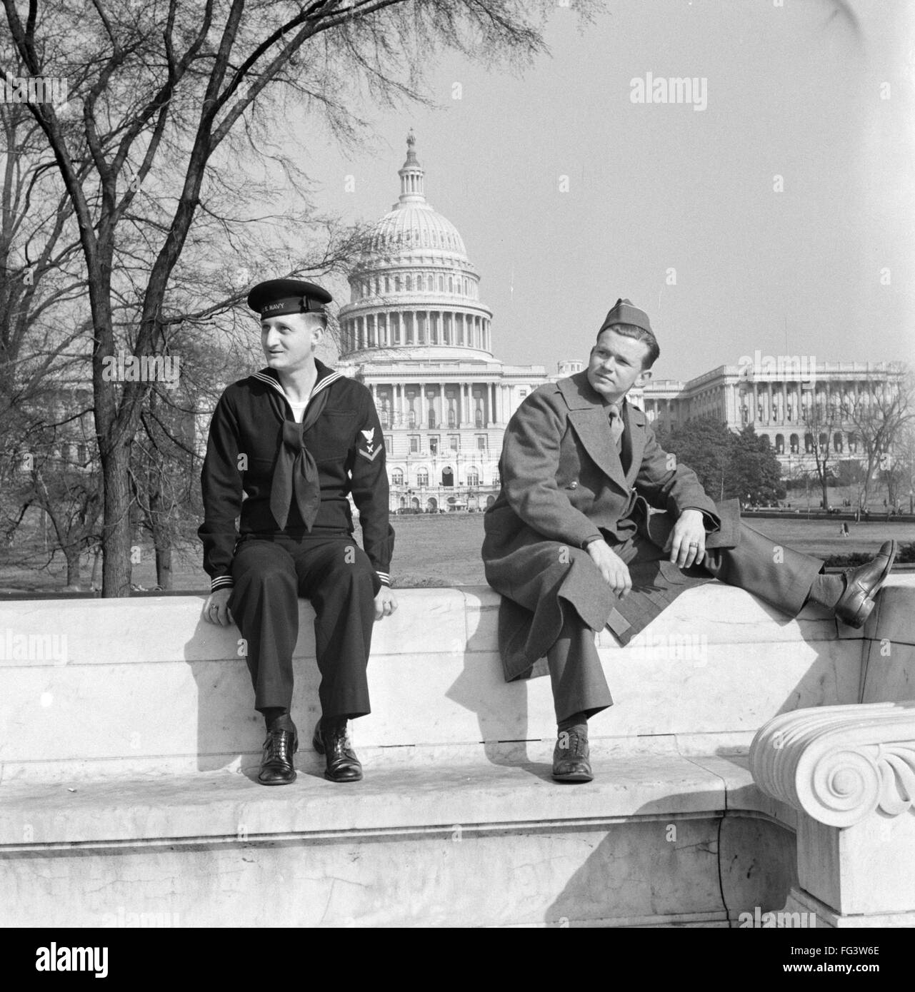 SAILOR AND SOLDIER, 1943. /nAn American sailor and an American soldier ...
