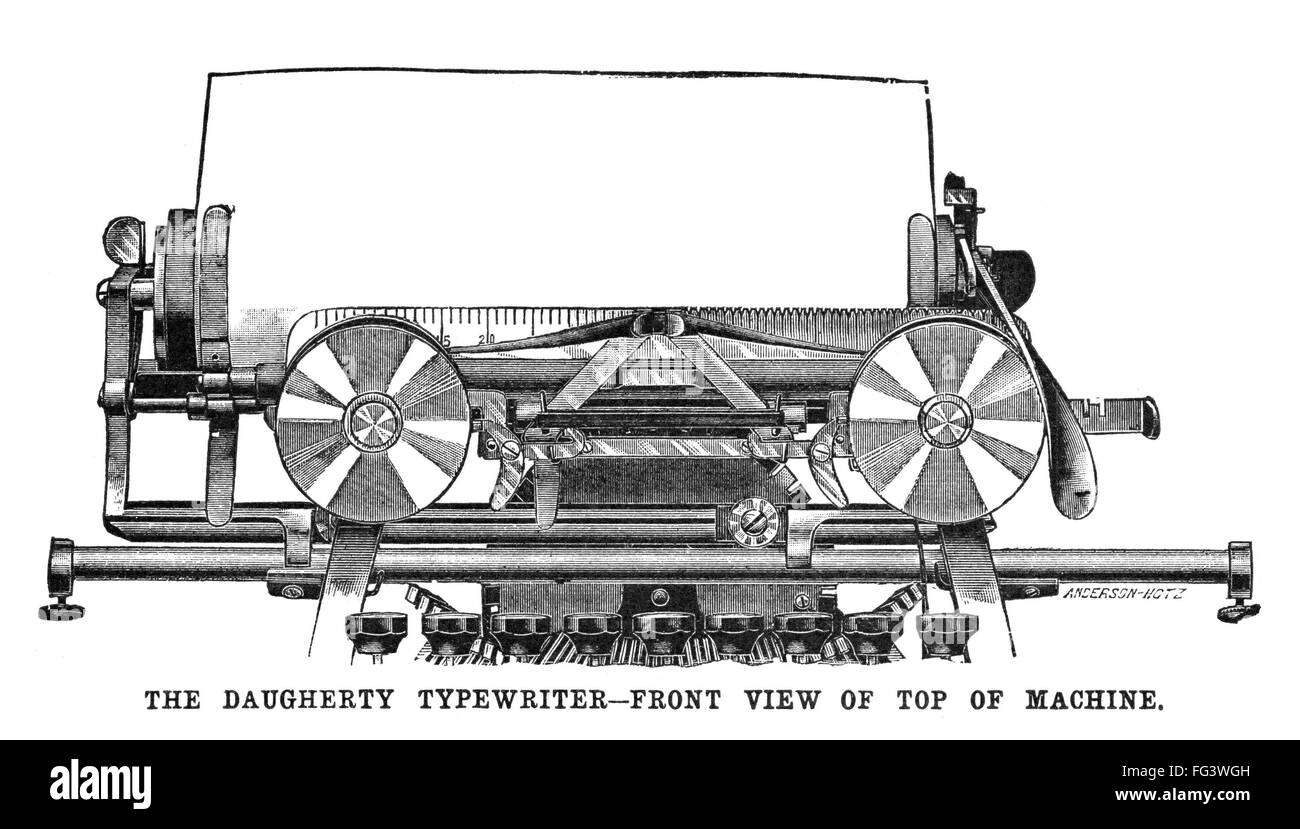 DAUGHERTY TYPEWRITER, 1895. /nFront view of a Daugherty typewriter ...