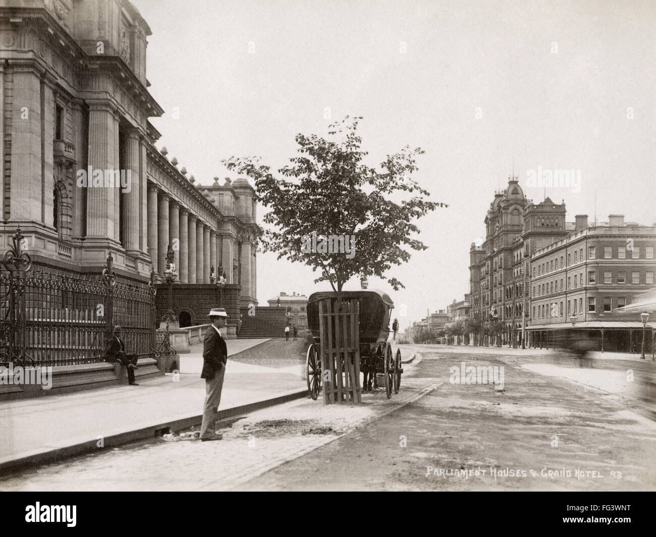 AUSTRALIA: MELBOURNE, c1900. /nThe Parliament Houses and Grand Hotel in ...