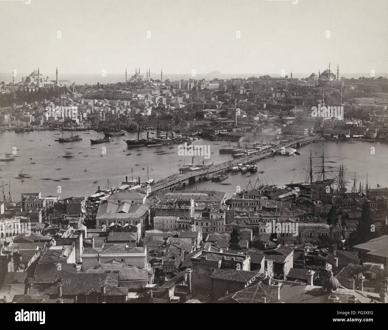 CONSTANTINOPLE, c1876. /nAerial view of the Golden Horn showing the ...