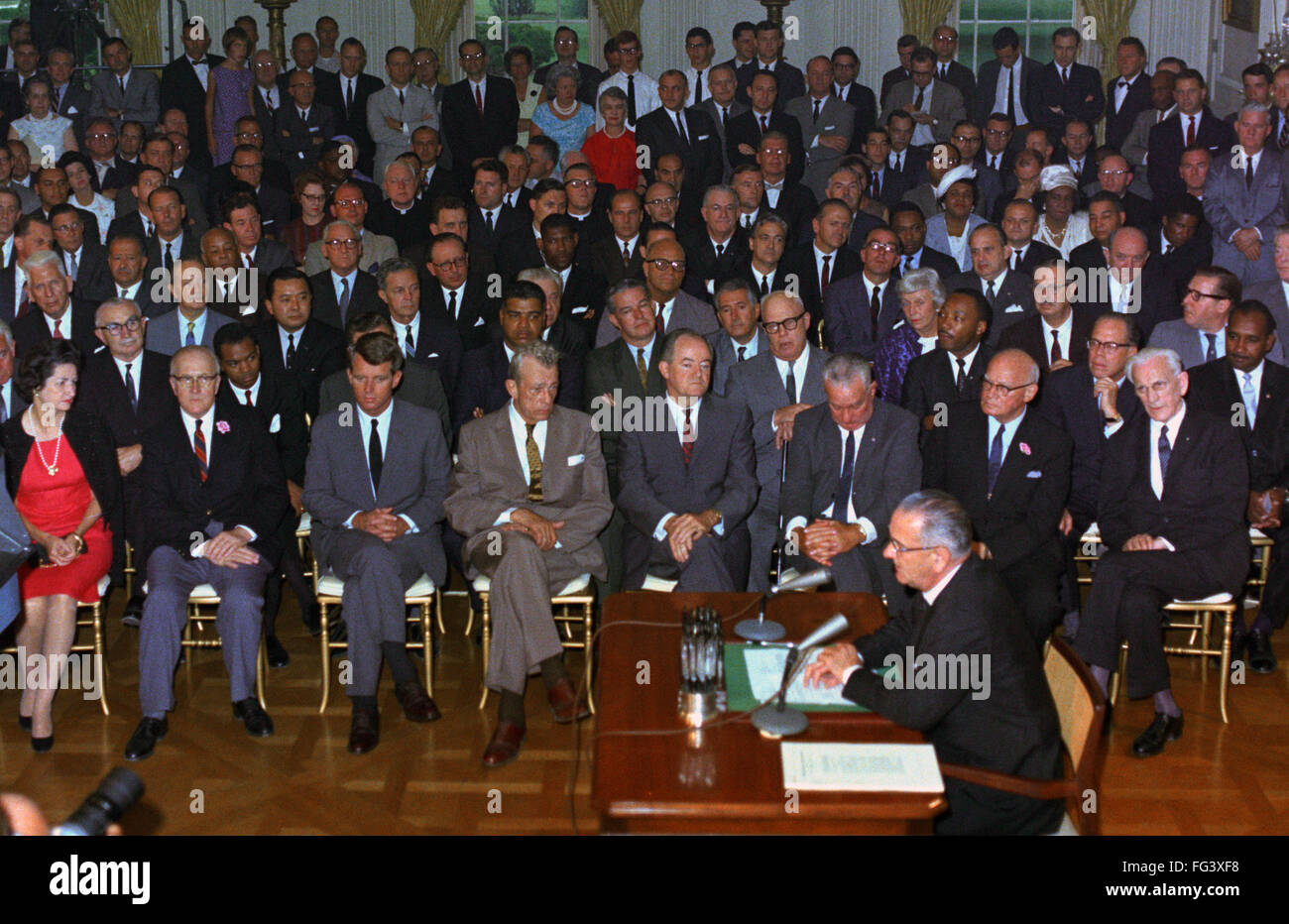 CIVIL RIGHTS ACT, 1964. /nPresident Lyndon B. Johnson shortly before ...