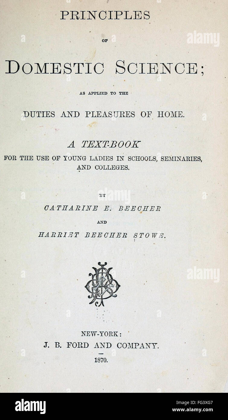 DOMESTIC SCIENCE, 1870. /n'The Principles of Domestic Science' by ...