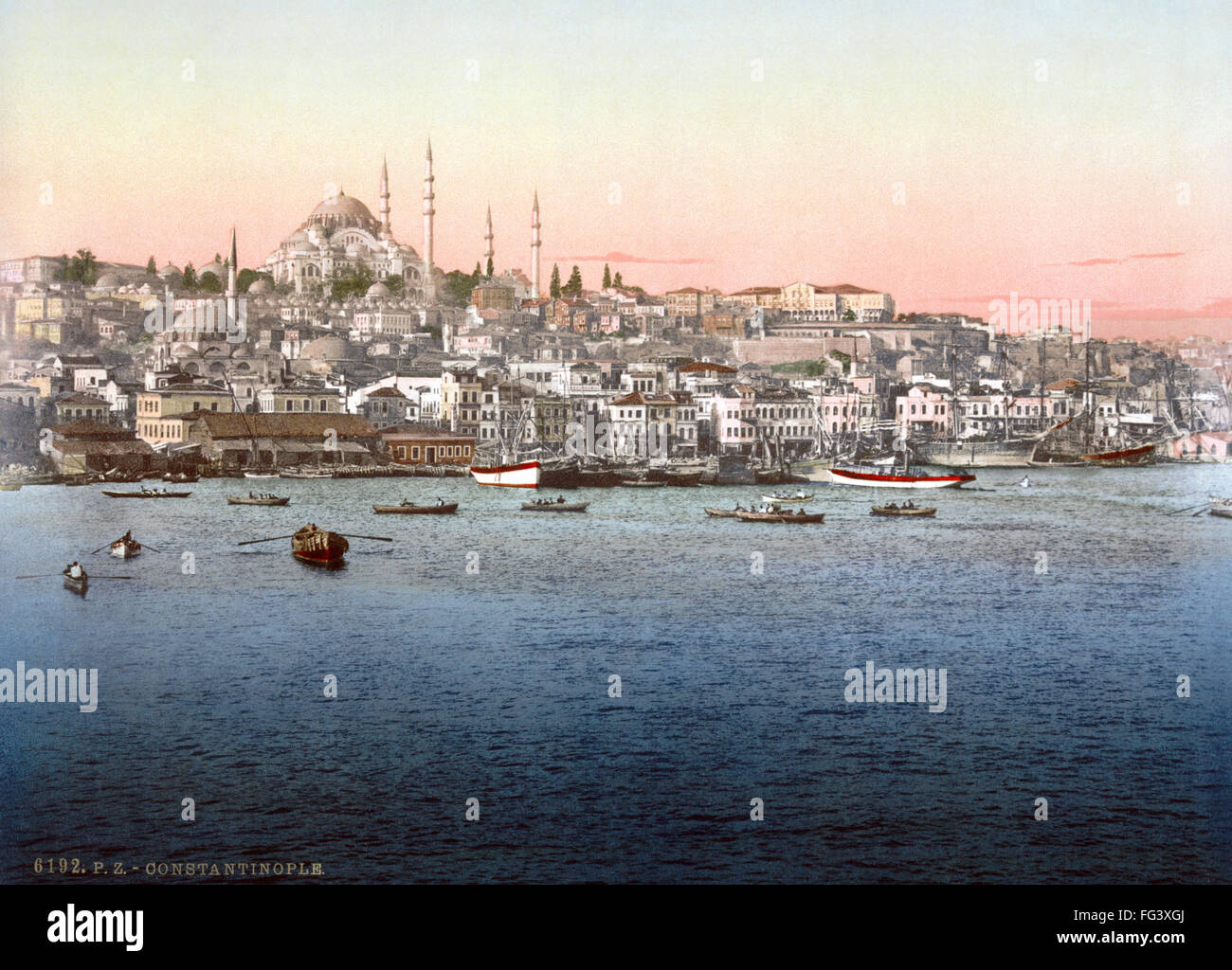 CONSTANTINOPLE, c1895. /nA view from the bridge in Constantinople ...
