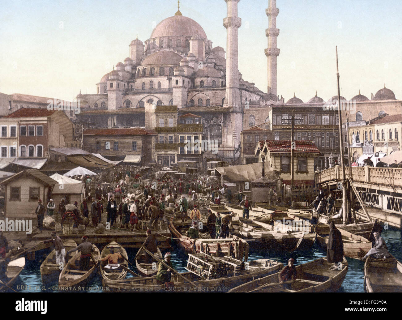 CONSTANTINOPLE, c1895. /nThe Yeni Camii and Emin÷nⁿ bazaar in ...