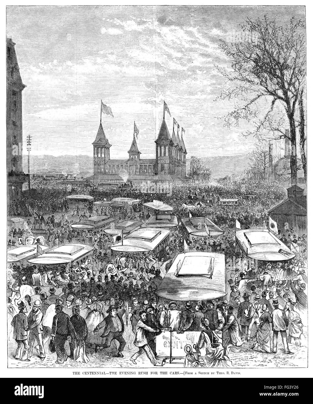 CENTENNIAL FAIR, 1876. /n'The Centennial--The Evening Rush for the Cars ...