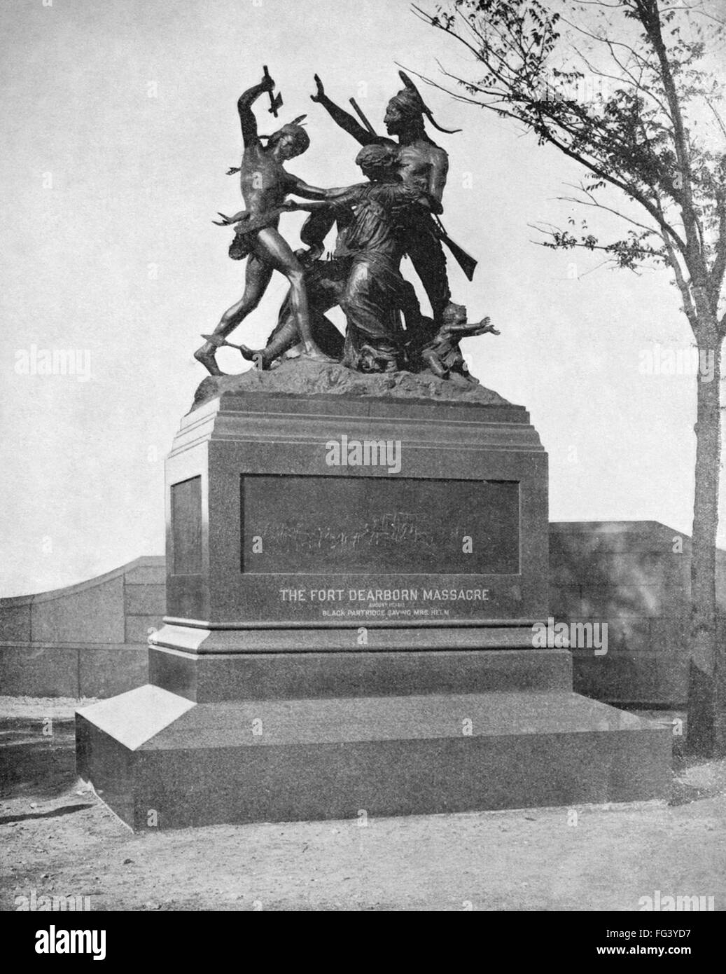 CHICAGO: FORT DEARBORN. /nThe monument to the Fort Dearborn massacre in ...