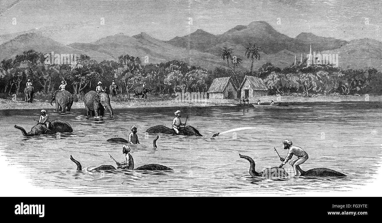 THIRD ANGLO-BURMESE WAR. /nAn elephant battery at Tongo, India ...