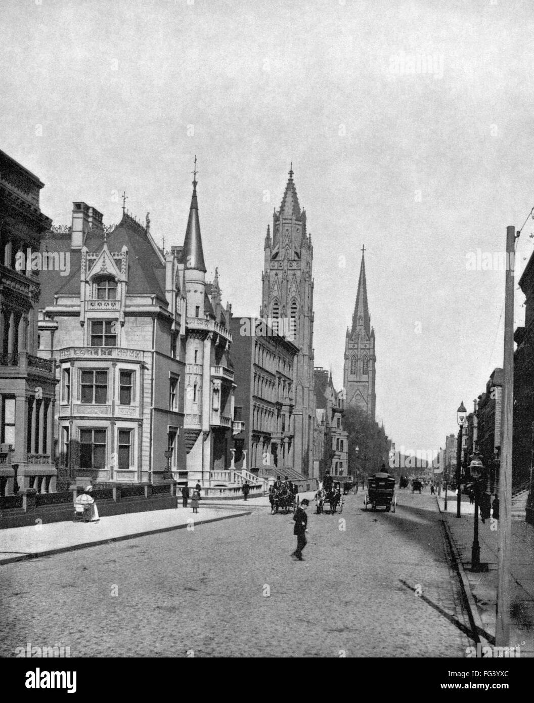 NEW YORK CITY, c1890. /nA view of St. Patrick's Cathedral and the ...