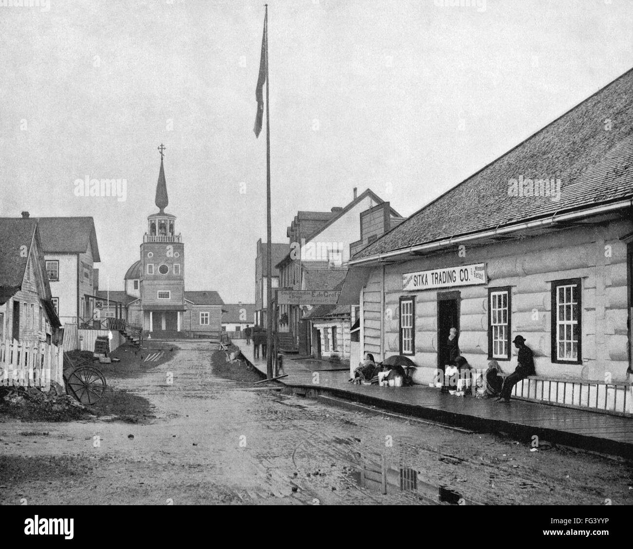 ALASKA: SITKA, c1890. /nA street in Sitka, Alaska. Photograph, c1890 Stock Photo - Alamy