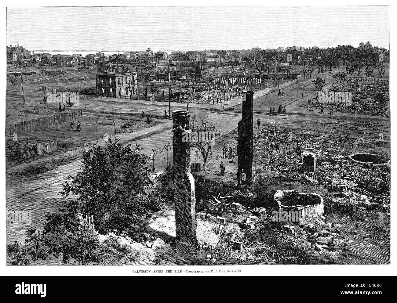 TEXAS: GALVESTON FIRE, 1885. /nBuilding ruins in Galveston, Texas ...