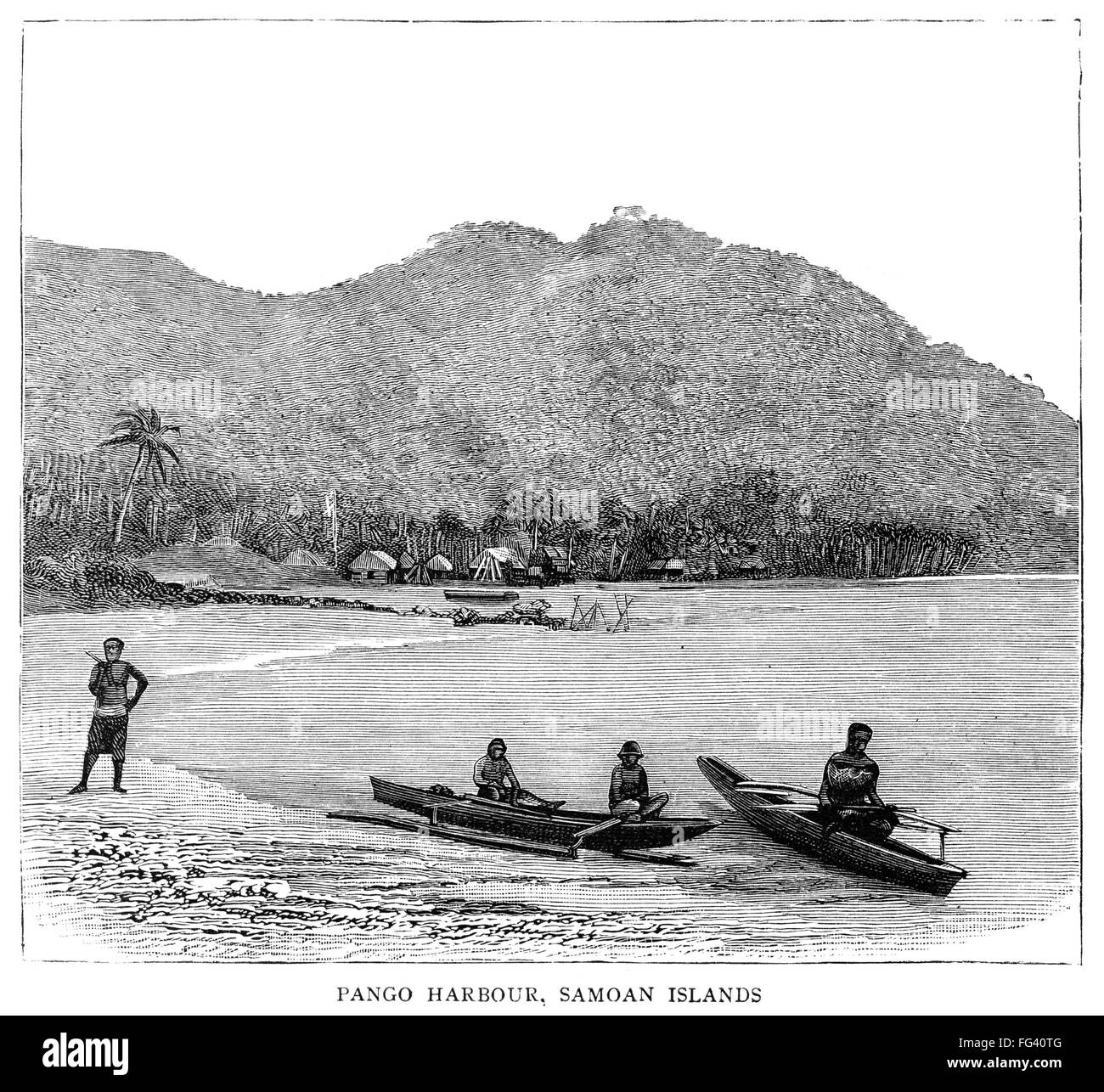 SAMOA: PAGO PAGO, 1885. /nThe harbor at Pago Pago, Samoa. Wood ...