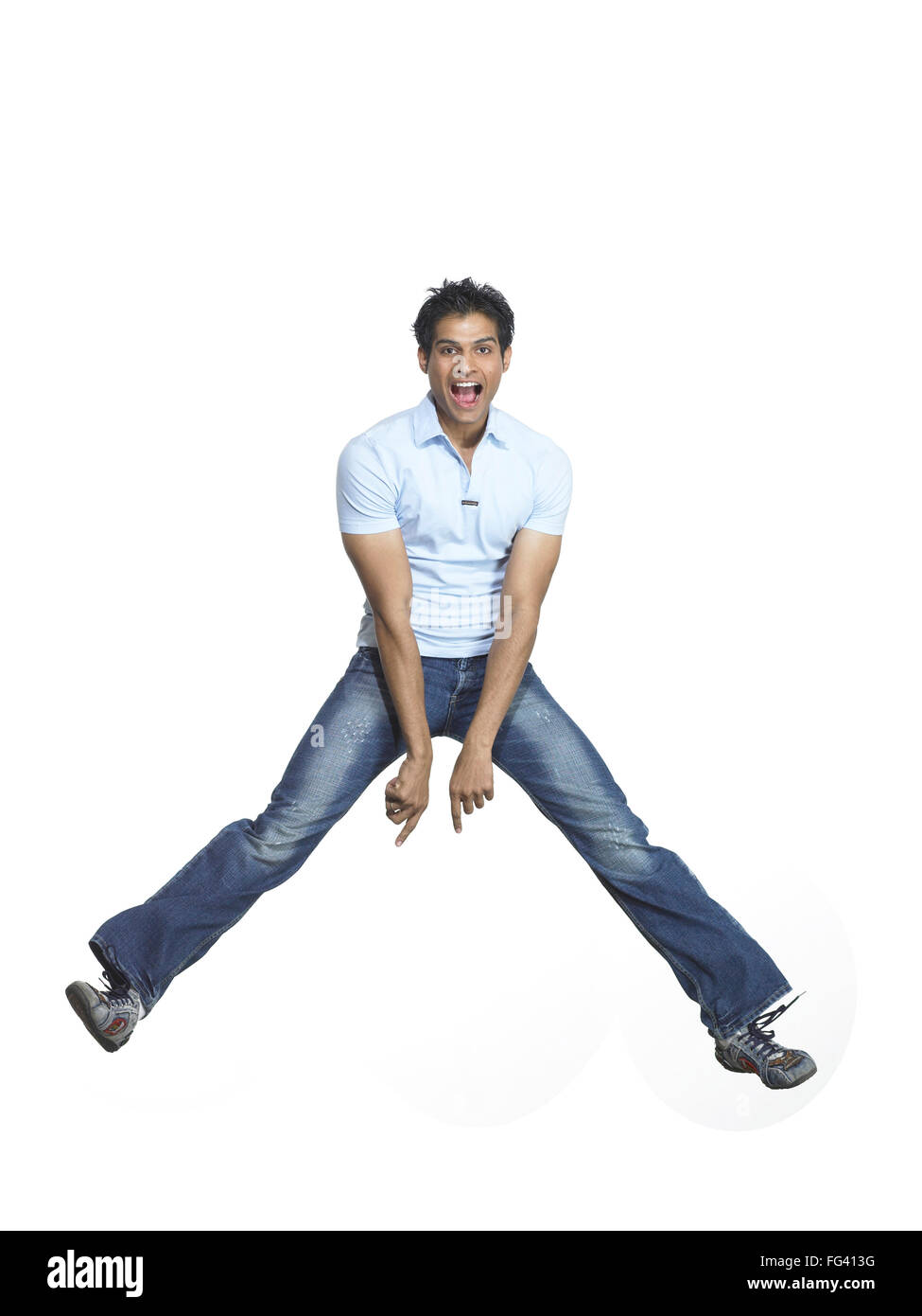 Celebration leaping jumping winner hi-res stock photography and images ...