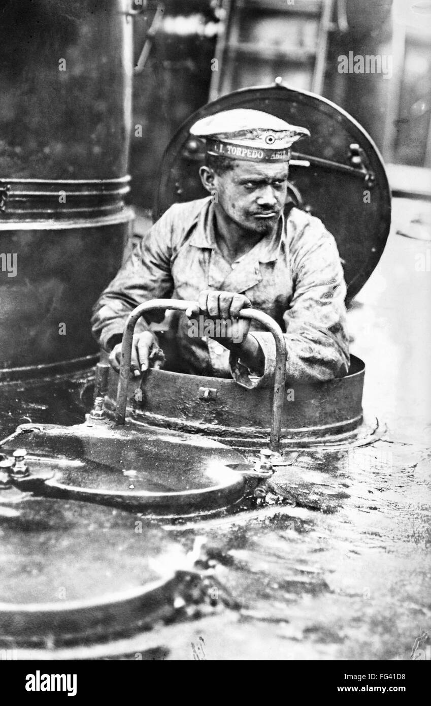 WWI: TORPEDO BOAT, c1914. /nA German sailor in the turret on a torpedo ...