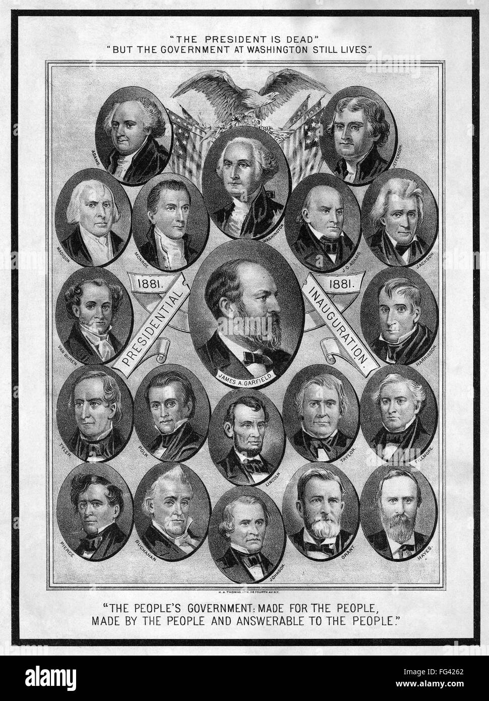 GARFIELD MEMORIAL, 1881. /nPortrait of President James A. Garfield ...