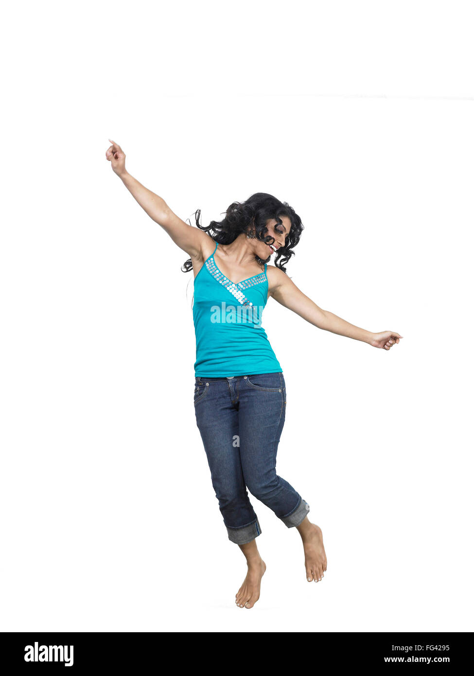 One woman relaxing home Cut Out Stock Images & Pictures - Alamy