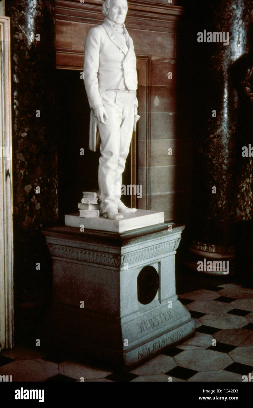 DANIEL WEBSTER (1782-1852). /nAmerican lawyer and statesman. Statue of ...