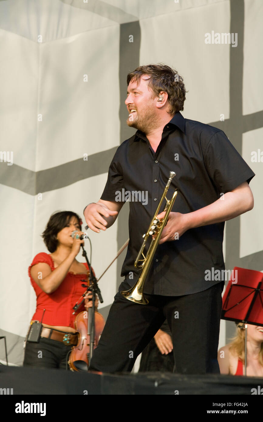 Guy Garvey singer in the English band Elbow performing at the ...