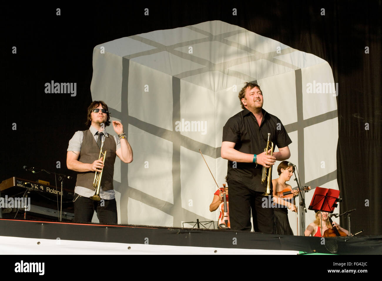 Guy Garvey singer in the English band Elbow performing at the ...