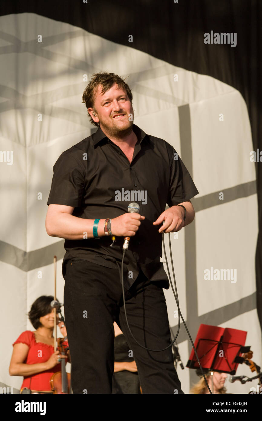 Guy Garvey singer in the English band Elbow performing at the ...