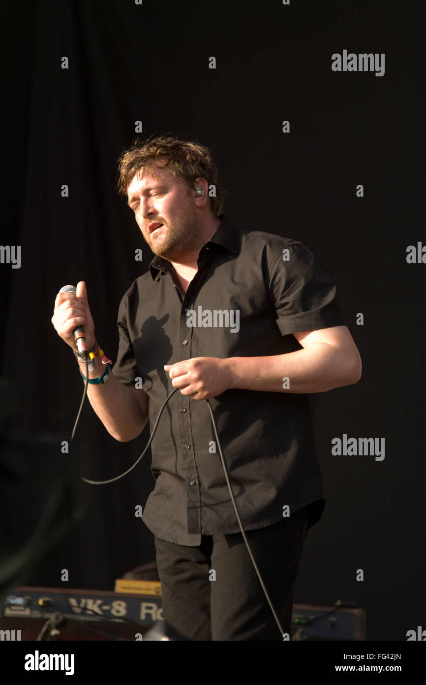 Guy Garvey singer in the English band Elbow performing at the ...