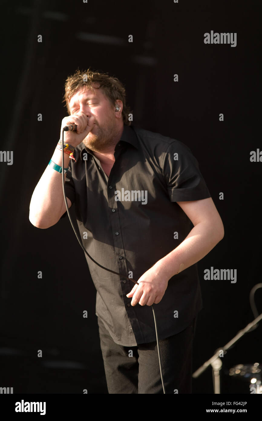Guy Garvey singer in the English band Elbow performing at the ...