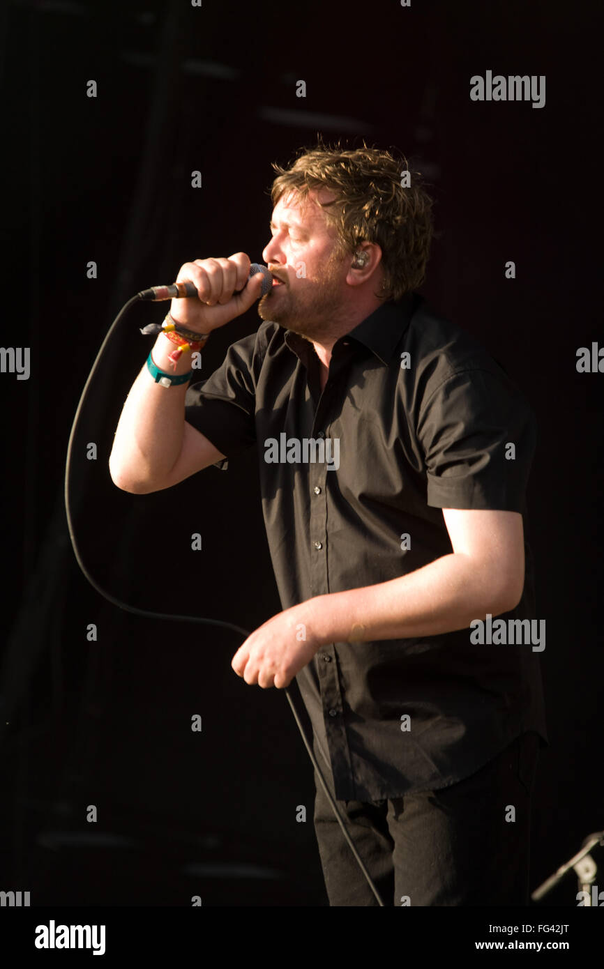 Guy Garvey singer in the English band Elbow performing at the ...