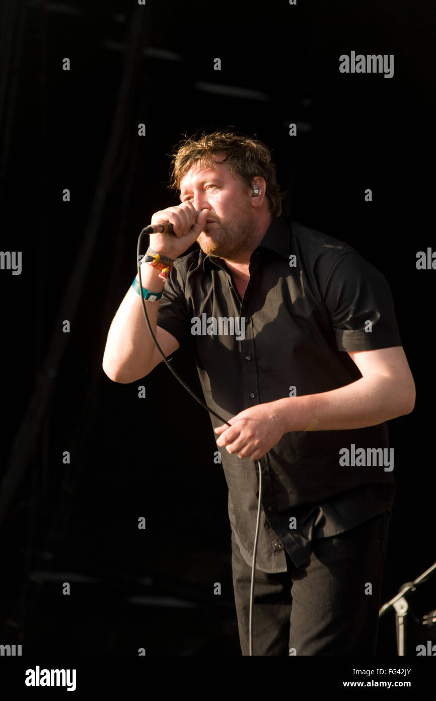 Guy Garvey singer in the English band Elbow performing at the ...