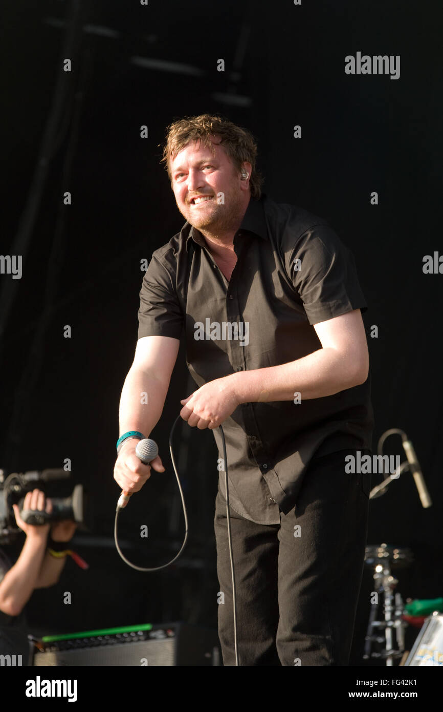 Guy Garvey singer in the English band Elbow performing at the ...