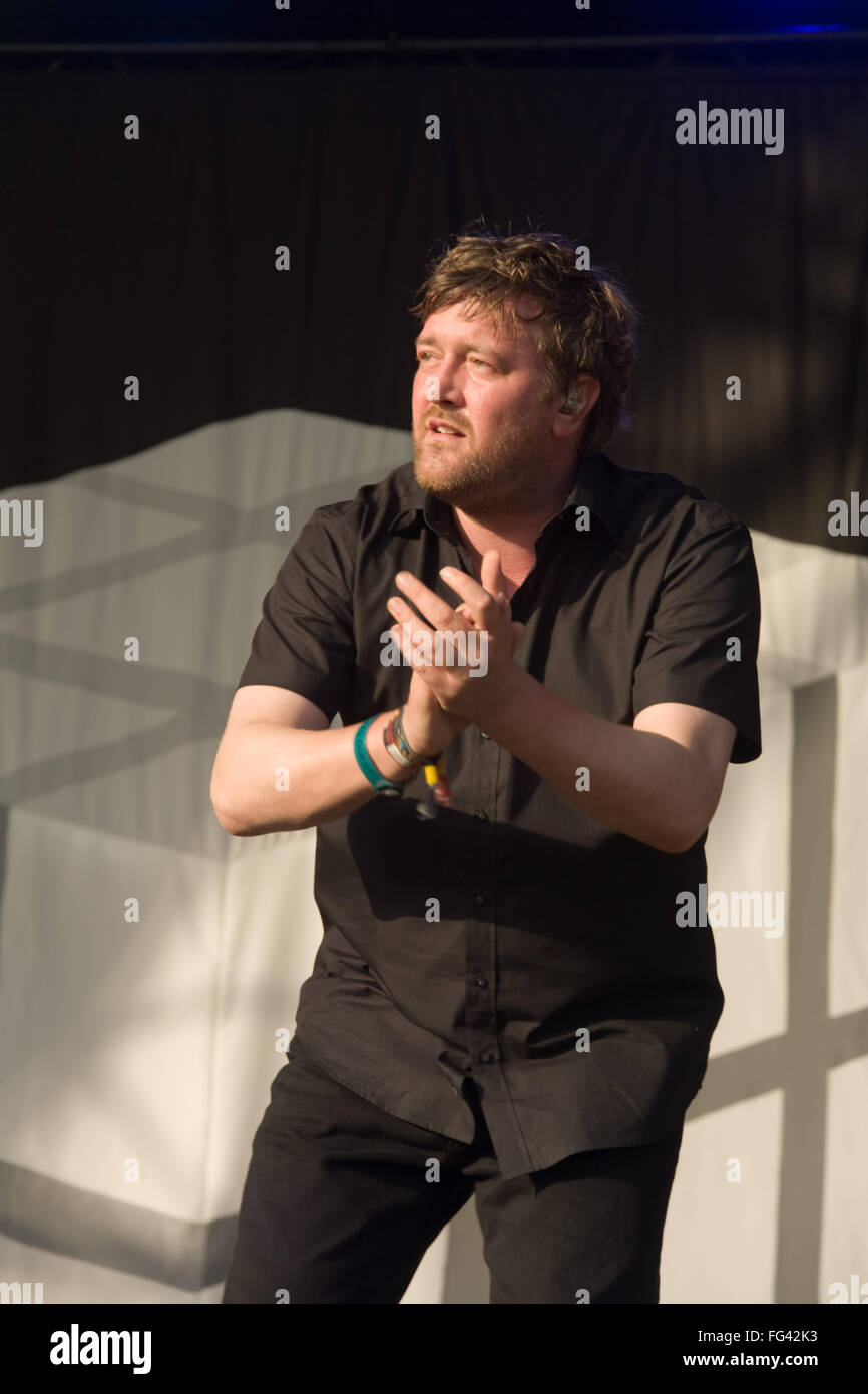 Guy Garvey singer in the English band Elbow performing at the ...