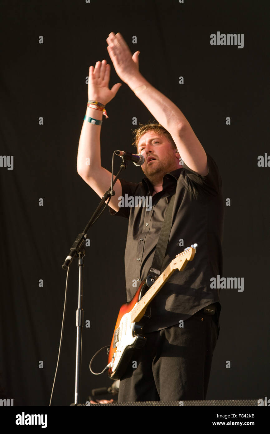 Guy Garvey singer in the English band Elbow performing at the ...