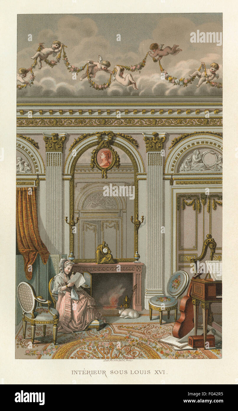 FRANCE: INTERIOR, c1780. /nAn interior during the reign of Louis XVI ...
