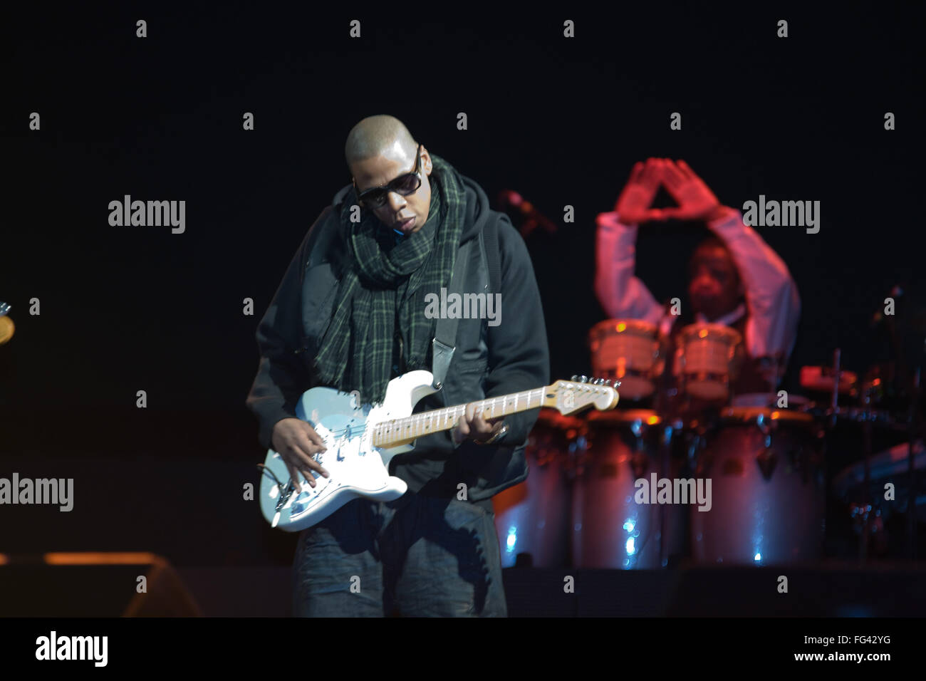 American artist Jay-Z , Jay Z headlining the Pyramid Stage at ...