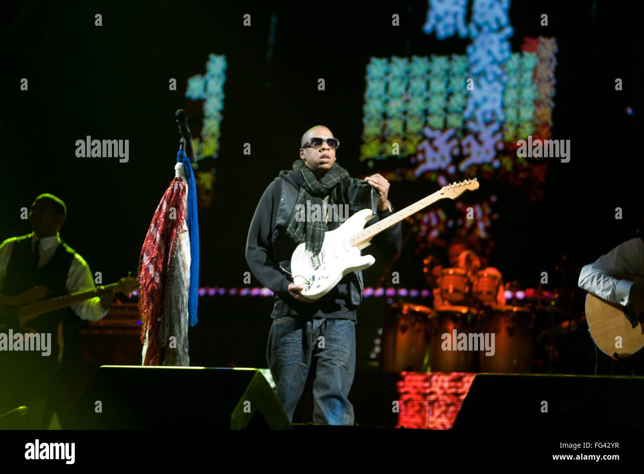 American artist Jay-Z , Jay Z headlining the Pyramid Stage at ...