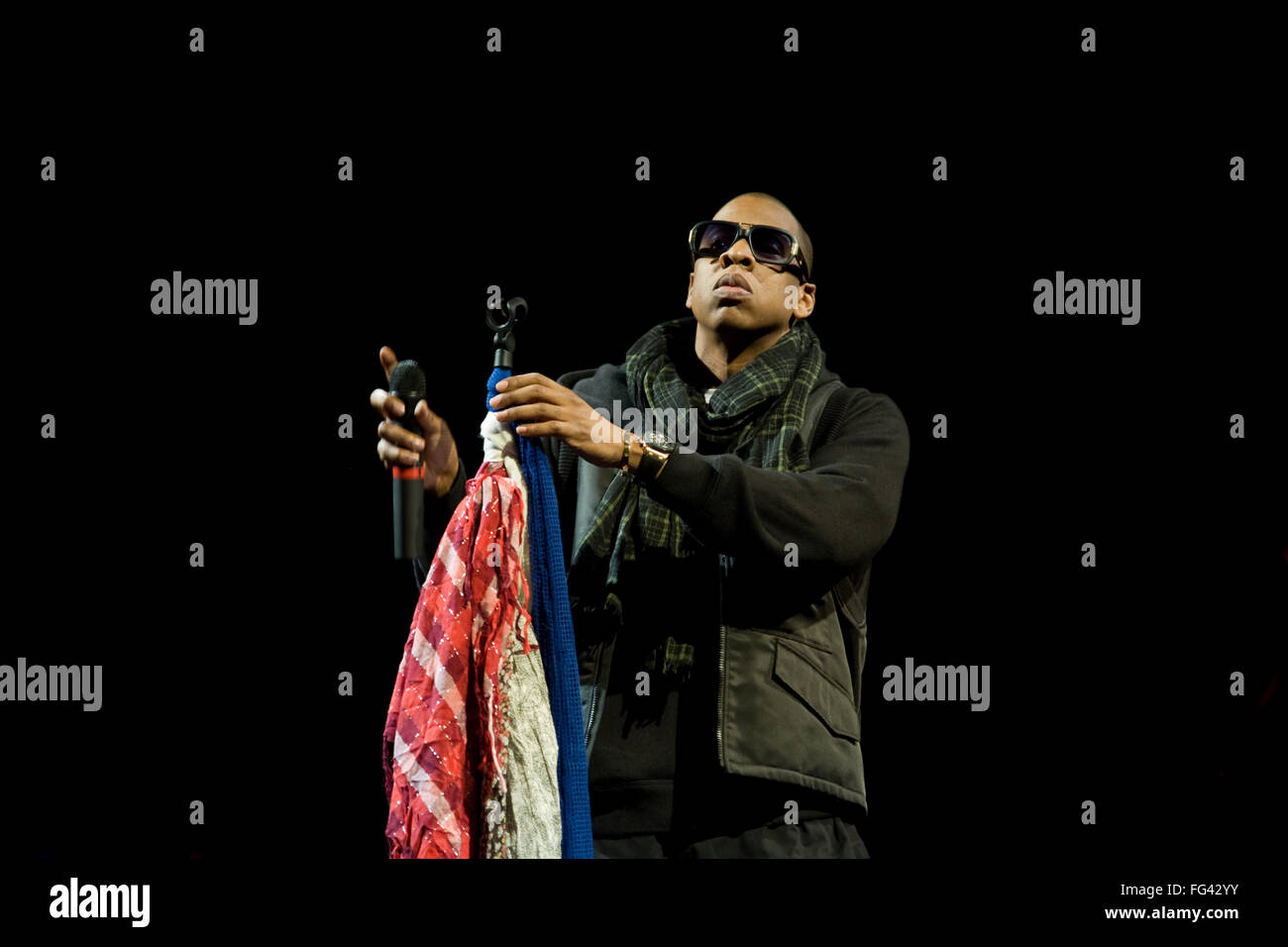 American artist Jay-Z , Jay Z headlining the Pyramid Stage at ...