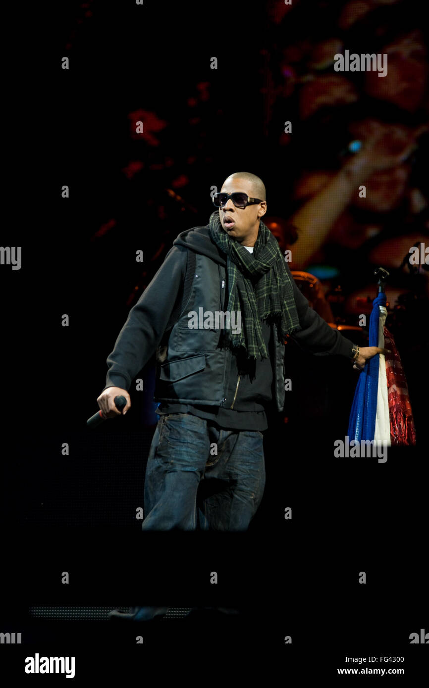 American artist Jay-Z , Jay Z headlining the Pyramid Stage at ...