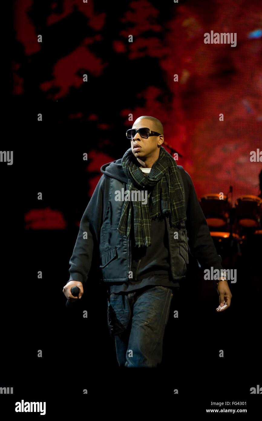 American artist Jay-Z , Jay Z headlining the Pyramid Stage at ...