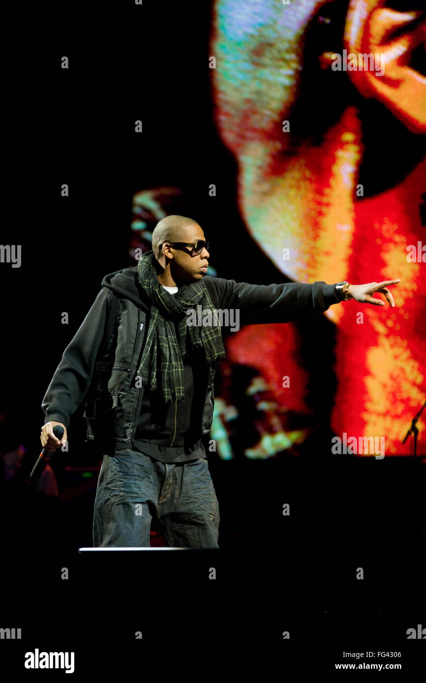 American artist Jay-Z , Jay Z headlining the Pyramid Stage at ...