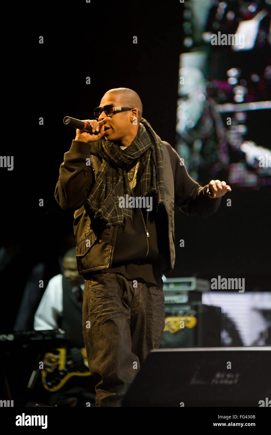American artist Jay-Z , Jay Z headlining the Pyramid Stage at ...