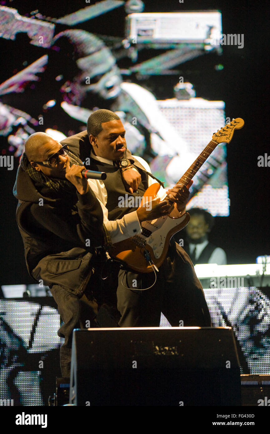 American artist Jay-Z , Jay Z headlining the Pyramid Stage at ...