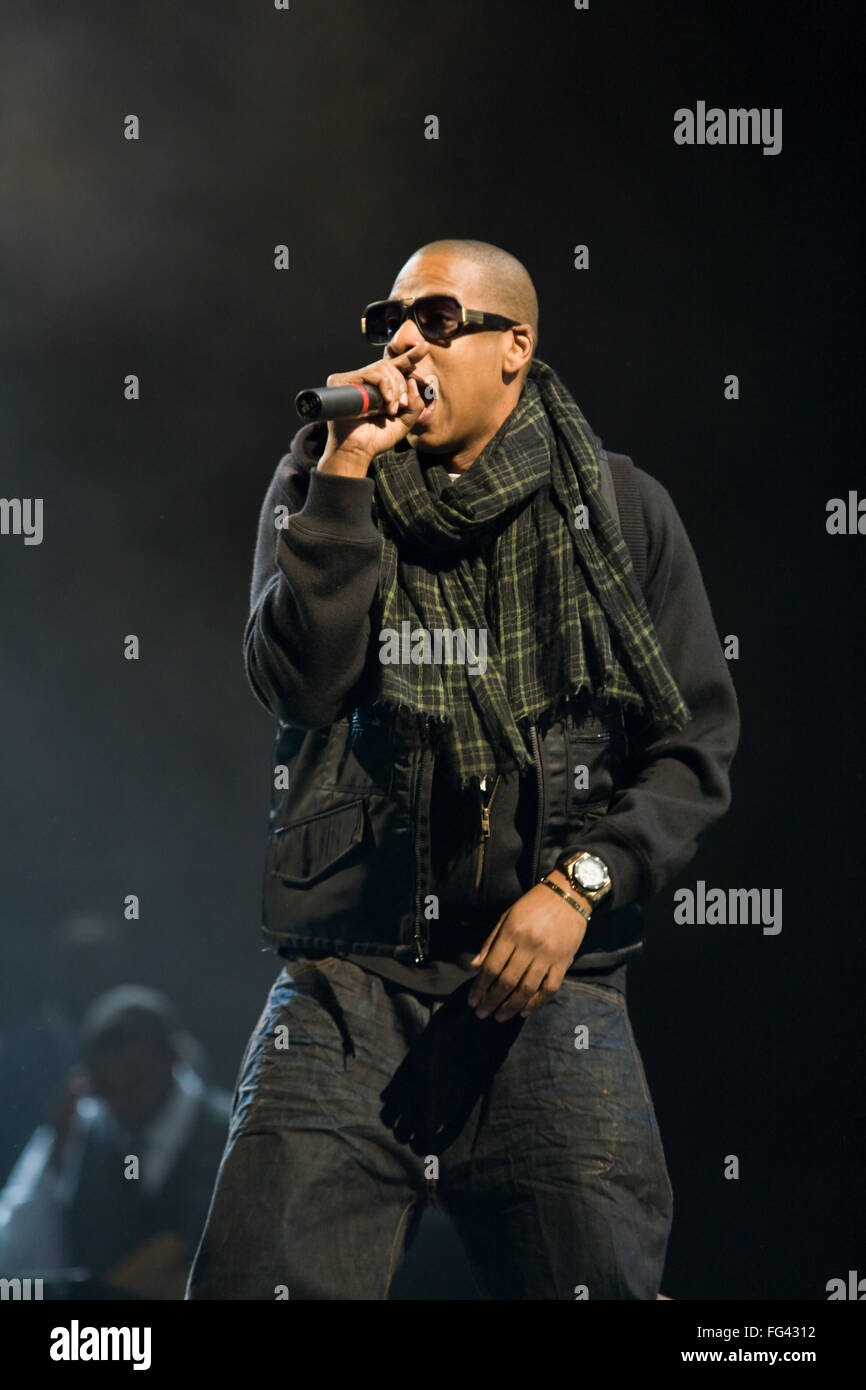 American artist Jay-Z , Jay Z headlining the Pyramid Stage at ...