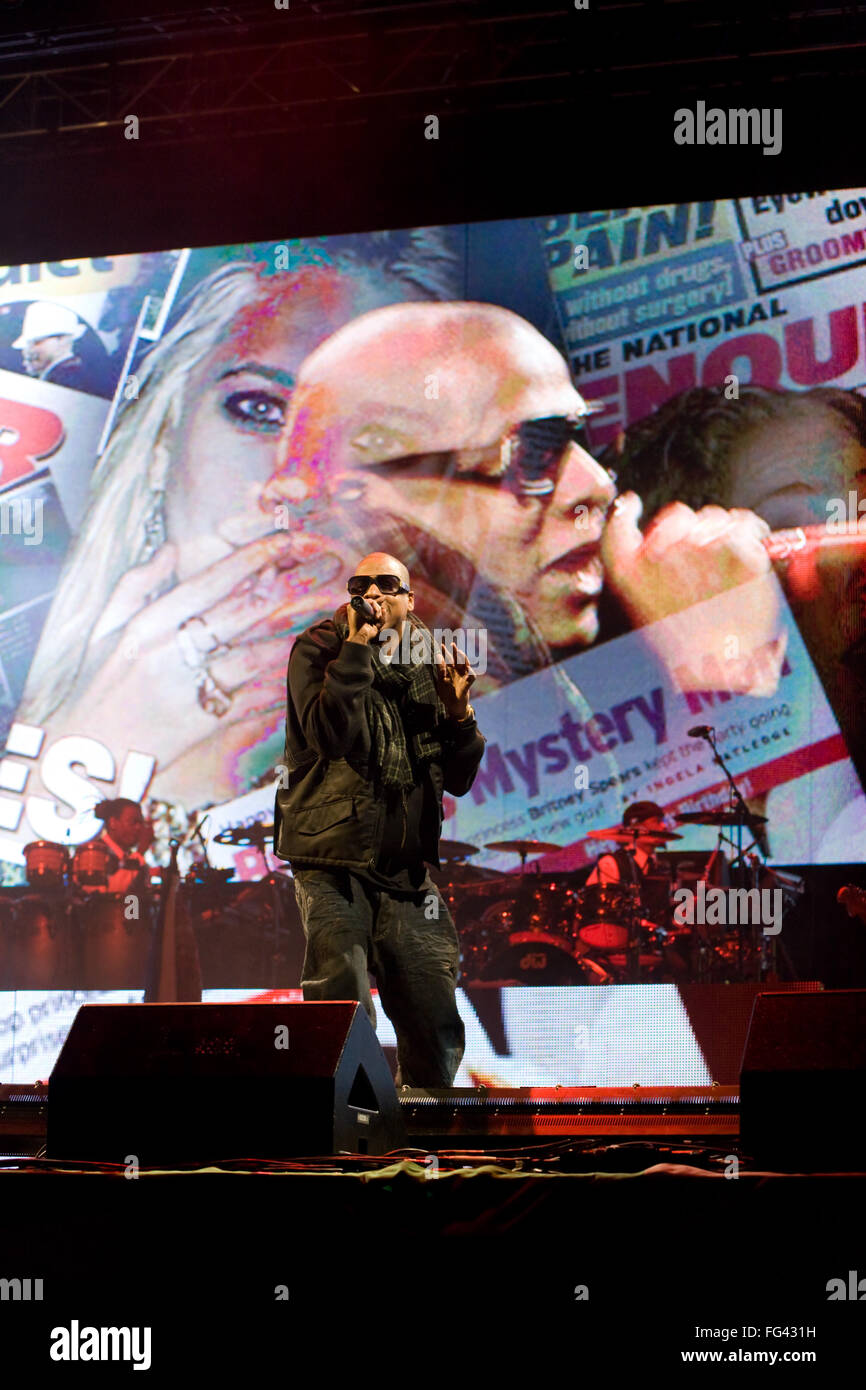 American artist Jay-Z , Jay Z headlining the Pyramid Stage at ...