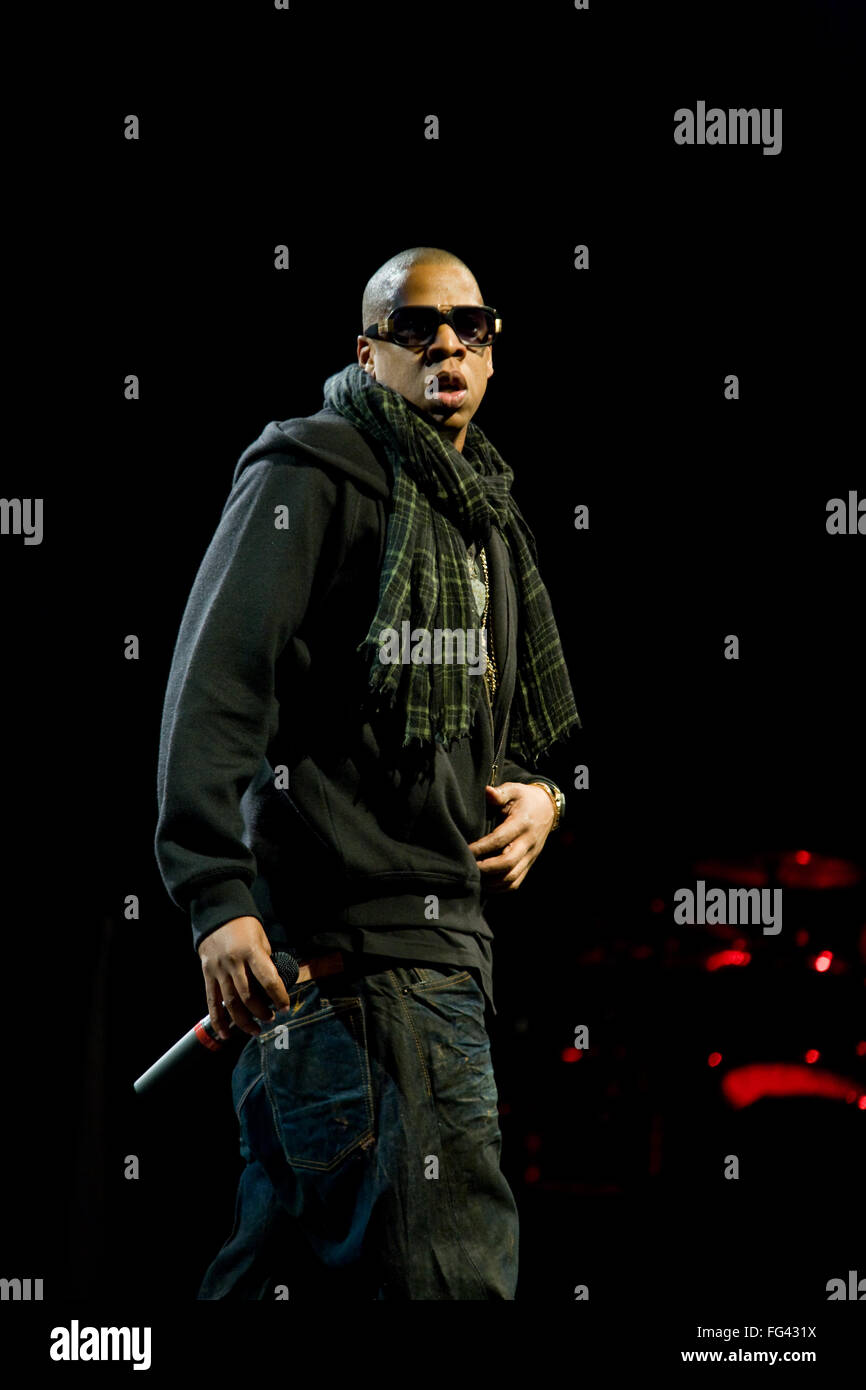 American artist Jay-Z , Jay Z headlining the Pyramid Stage at ...