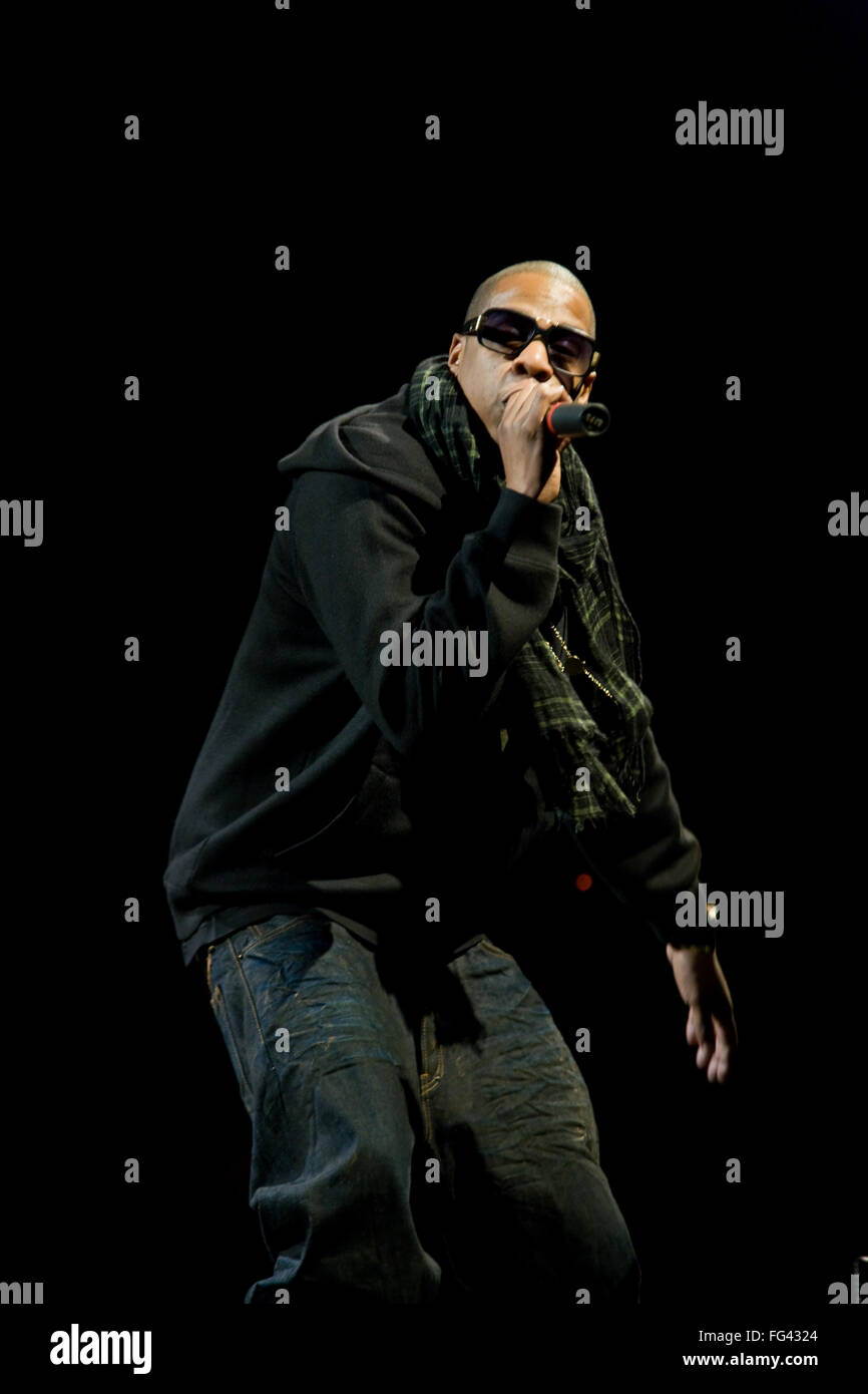American artist Jay-Z , Jay Z headlining the Pyramid Stage at ...