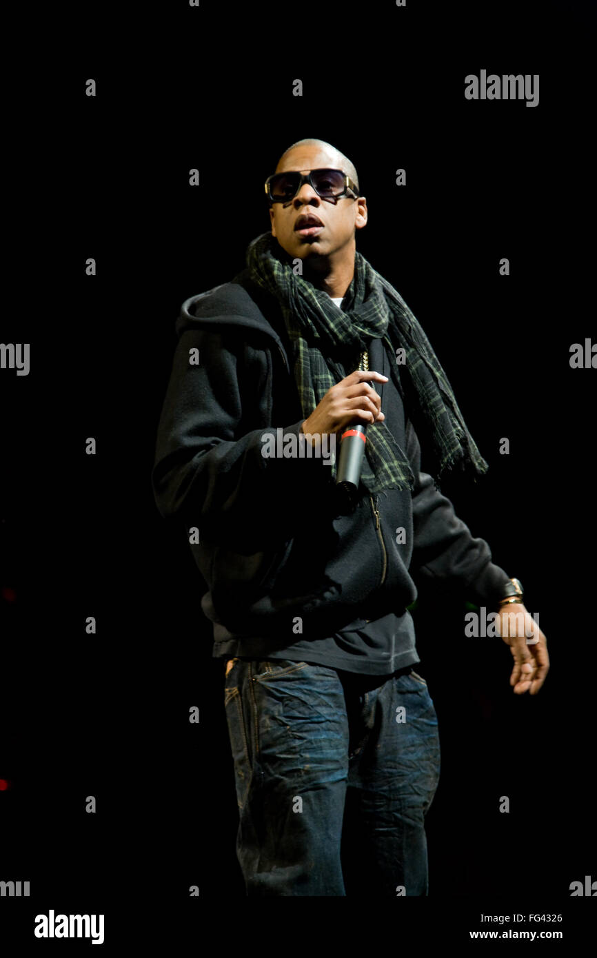 American artist Jay-Z , Jay Z headlining the Pyramid Stage at ...
